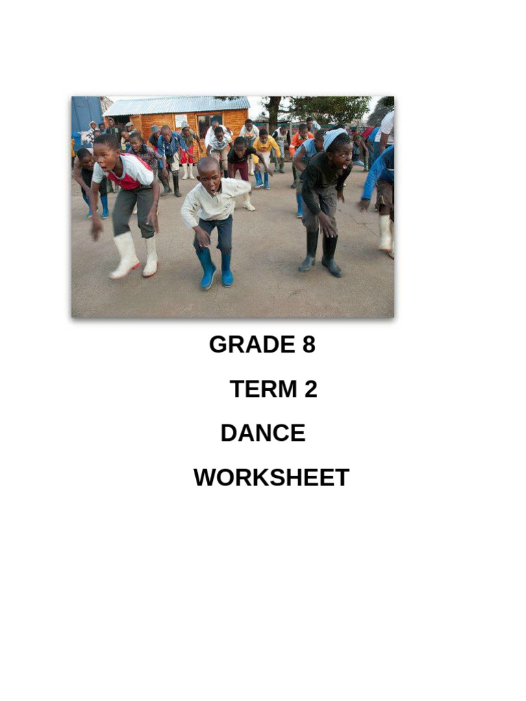 2025 Term 2 Grade 8 Dance Worksheet | PDF | Dances
