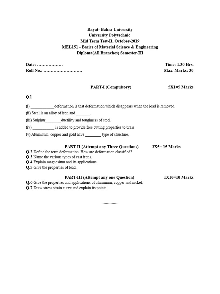 Basics of Material Science-2 | PDF