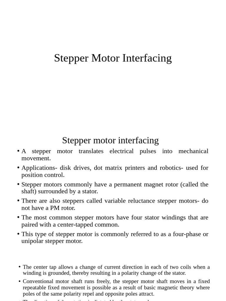 Stepper Motor Interfacing | PDF | Electric Motor | Electrodynamics