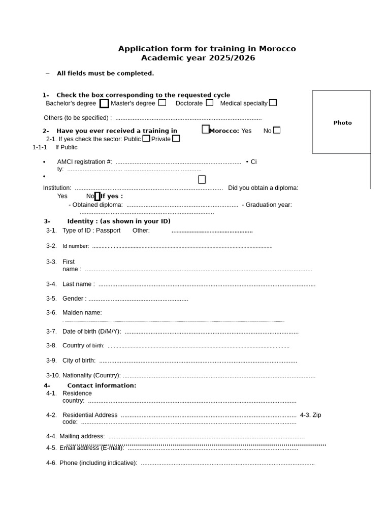 Application Form 2025-2026 | PDF | Thesis | Educational Stages