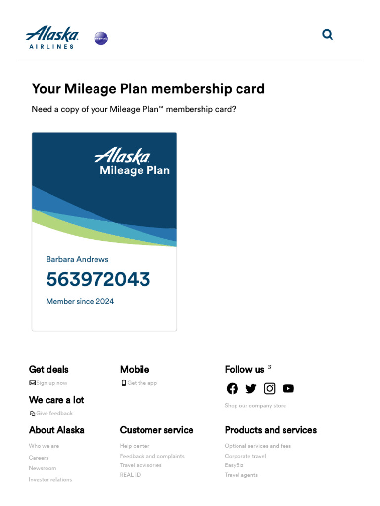 Mileage Plan Membership Details | PDF