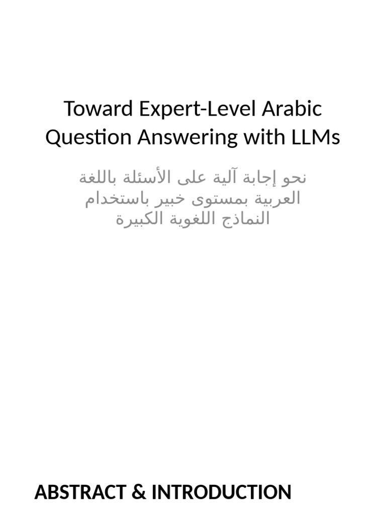Expert Level Arabic QA Presentation | PDF | Human Communication ...
