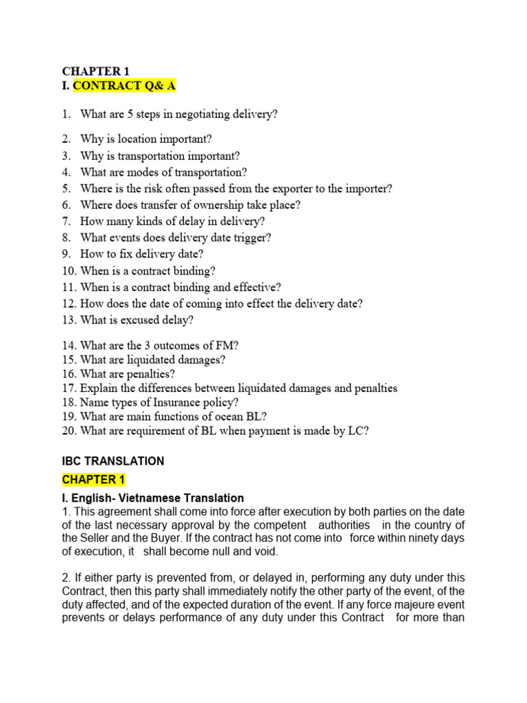 Chapter 1 - Q&A, Ibc Translation | PDF