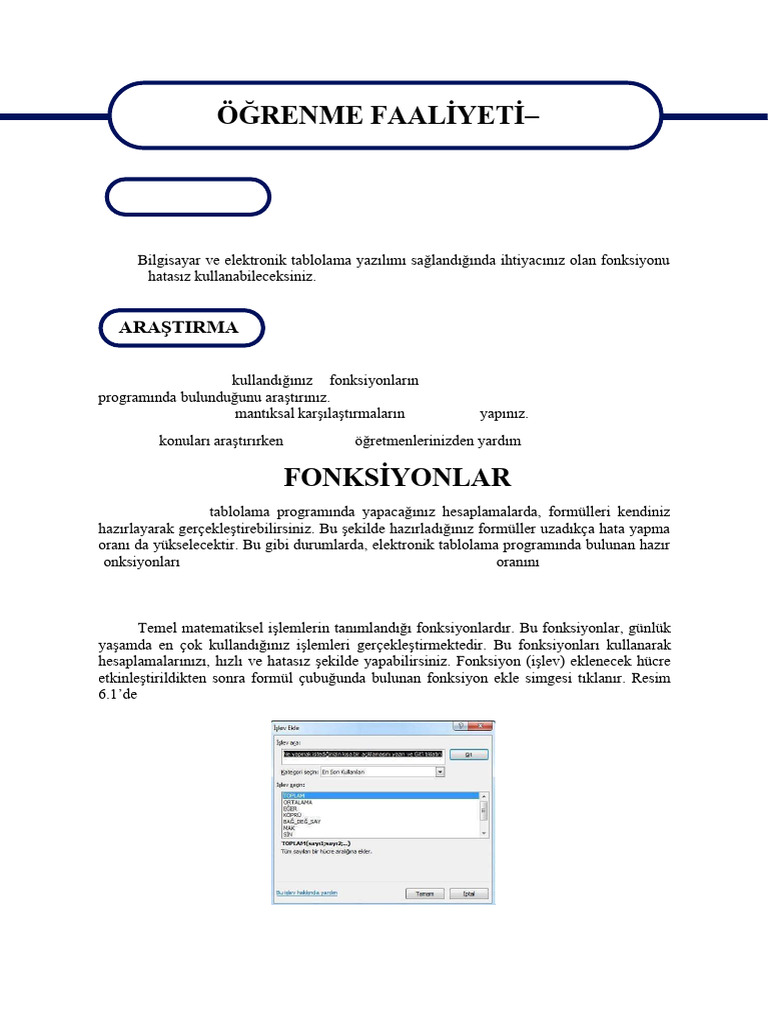 Ofis Yaz Excel Ders6 | PDF