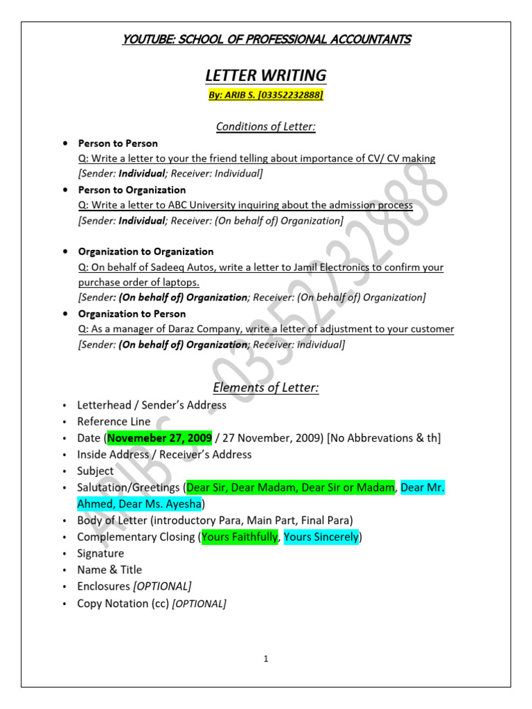 Format of Letter, Report, Circular, Memo, Notice by ARIB S | PDF