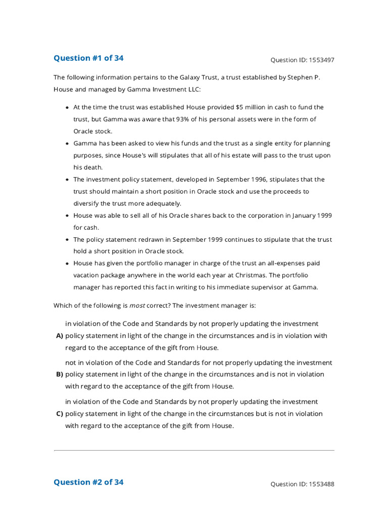 Reading 30.5 Guidance For Standards III (C), III (D), and III (E) | PDF | Private Sector | Investing