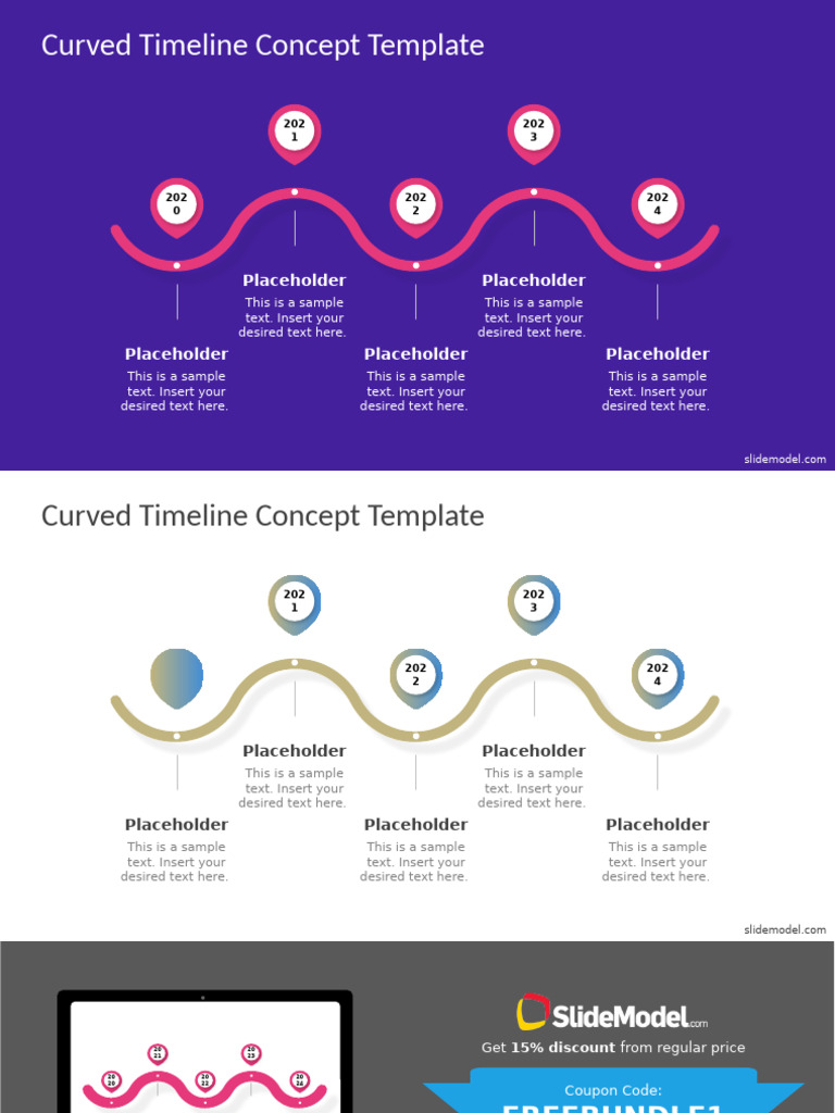 FF0276 01 Free Curved Timeline Powerpoint Template 16x9 | PDF