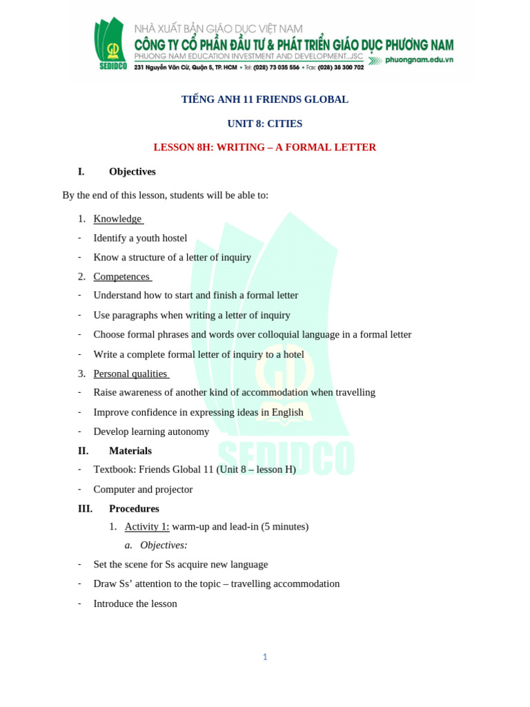 Writing Unit 8 Friends Global | PDF | Teachers | Cognitive Science