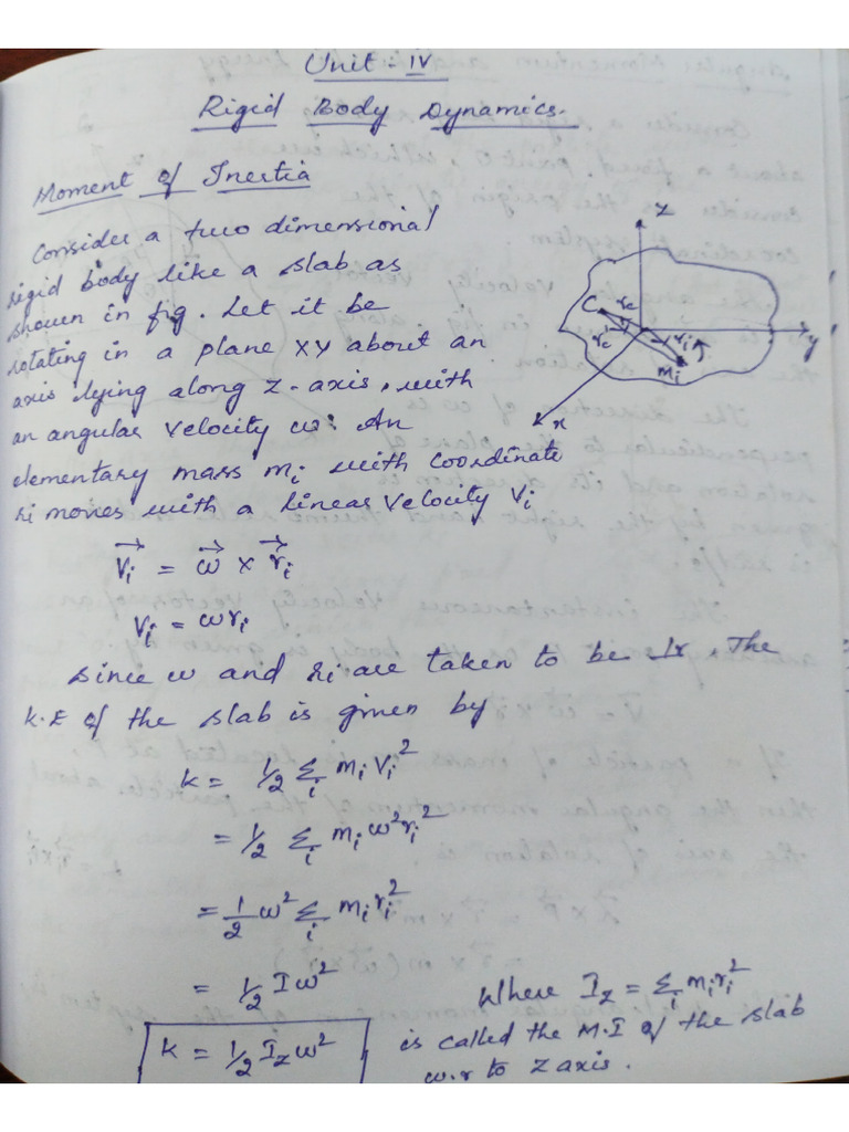 Rigid Body Dynamics (Unit - 4) | PDF