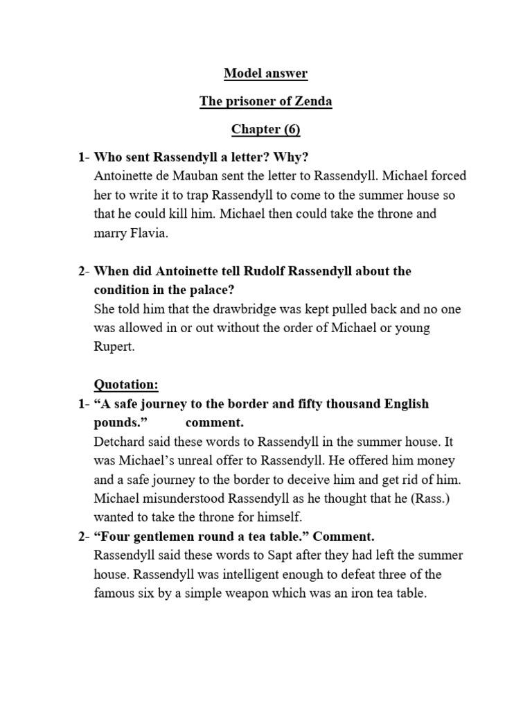 The Prisoner of Zenda Chapter Insights | PDF | The Prisoner Of Zenda