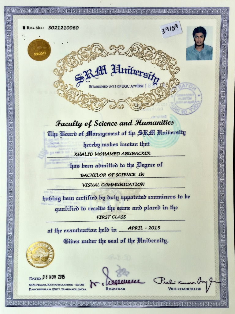 Khalid Attested Degree Certificate | PDF