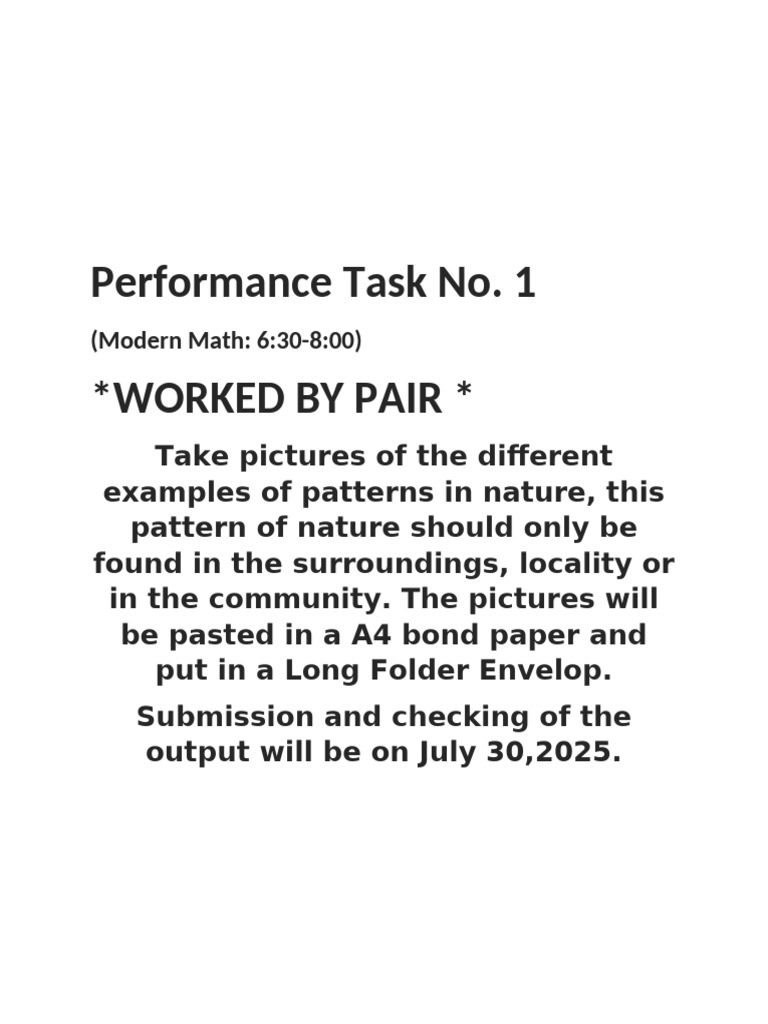 Performance Task 1B | PDF