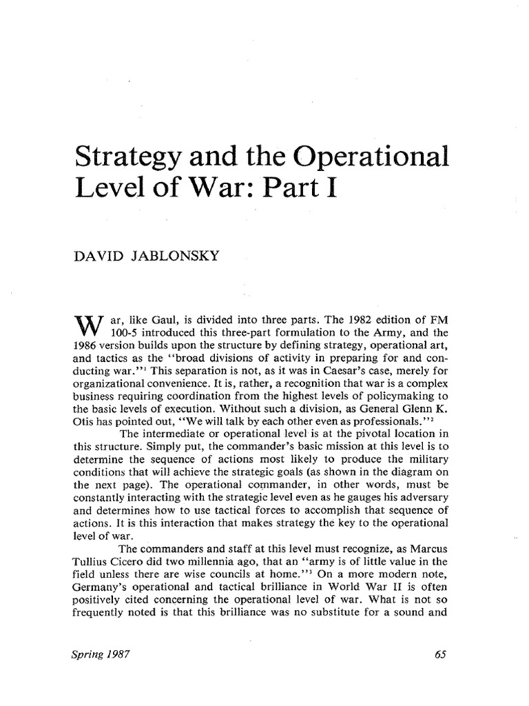 Understanding Operational Warfare Strategy | PDF