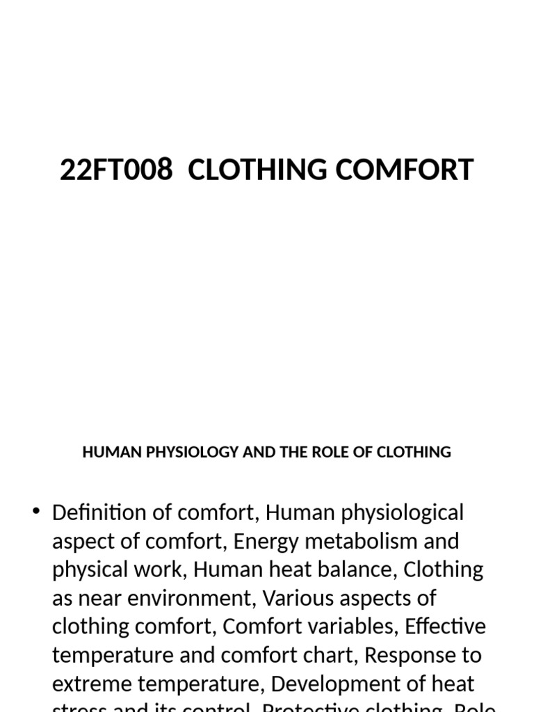 22Ft008 Clothing Comfort | PDF
