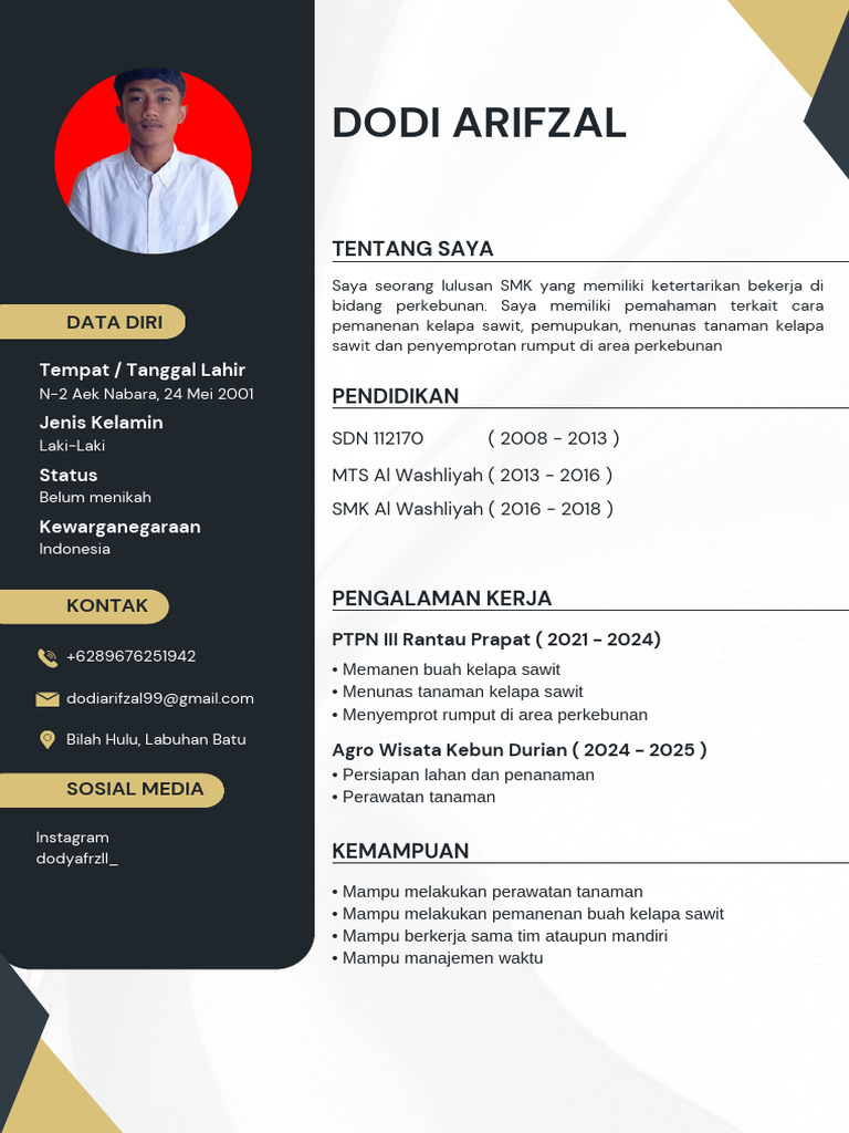 Riwayat Hidup Dodi Arifzal PDF | PDF