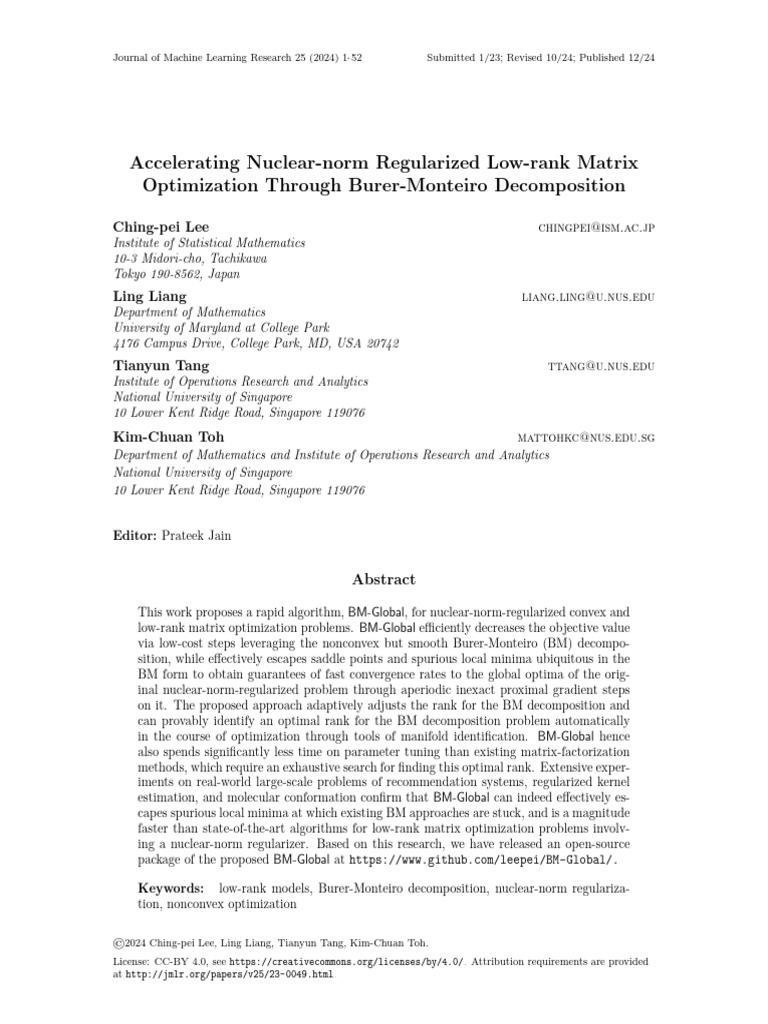 Burer Monteiro Decomposition | PDF | Mathematical Optimization | Matrix (Mathematics)