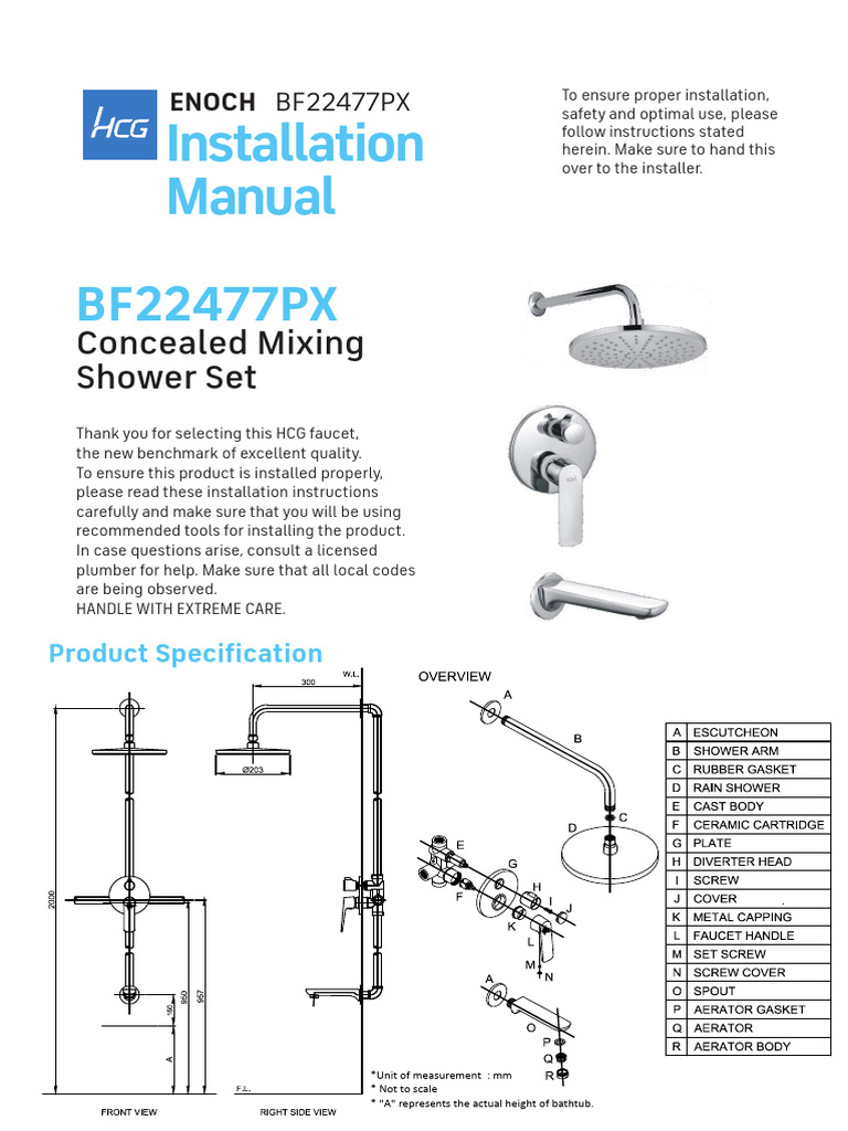 HCG Faucet Installation Guide | PDF | Tap (Valve) | Mechanical Engineering