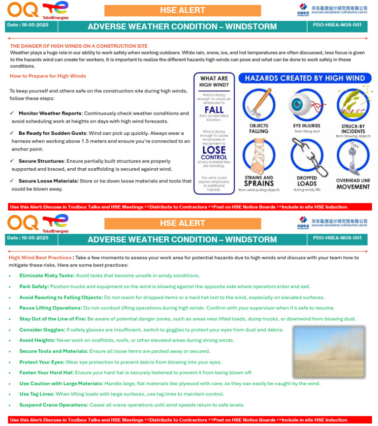 PDO-NOS-HSEA-001-HSE Alert - Adverse Weather Condition | PDF | Wound ...