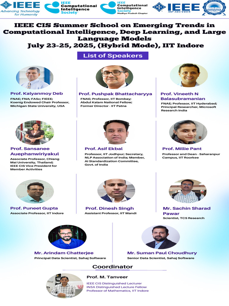 IEEE CIS Summer School 2025 Speakers List | PDF