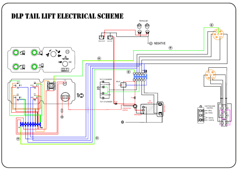 DLP Tail Lift Electrical Diagram | PDF | Fuse (Electrical) | Power ...