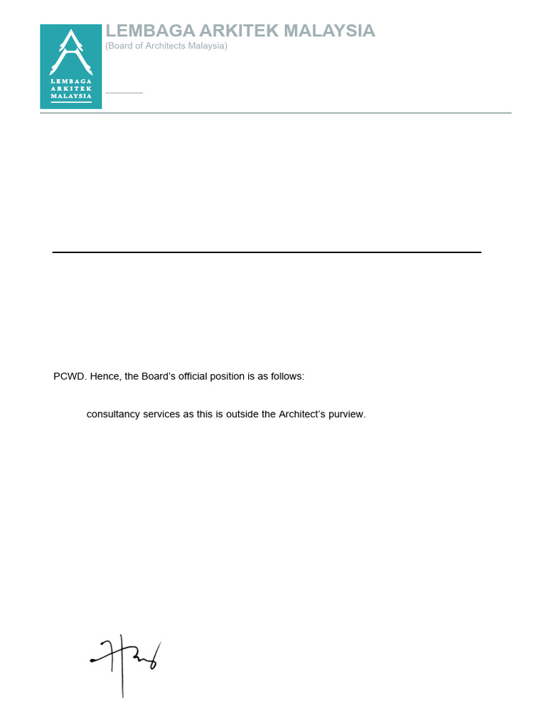 Clarification on PCWD Role for Architects | PDF