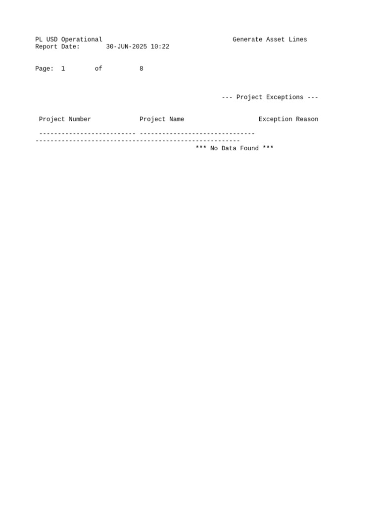 Generate Asset Lines Report | PDF | Computing