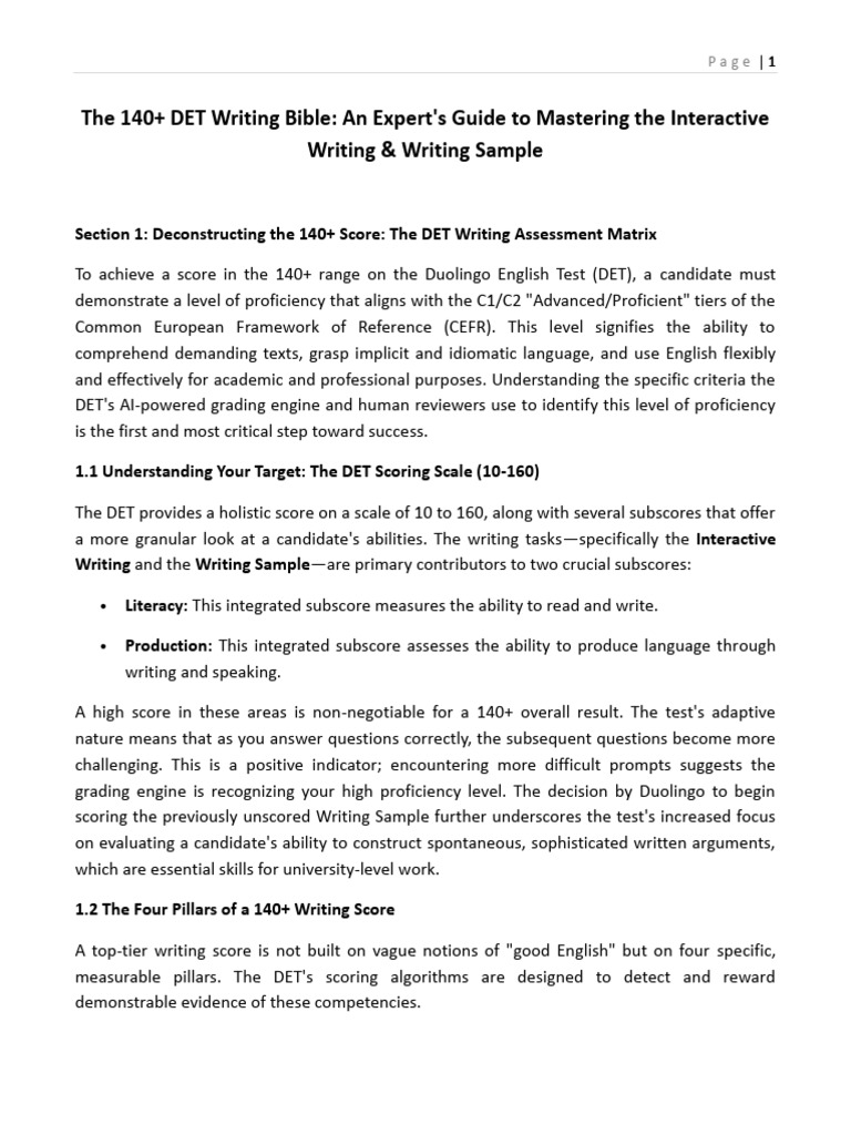 DET Writing & Interactive Writing | PDF | Cost Of Living | Critical ...