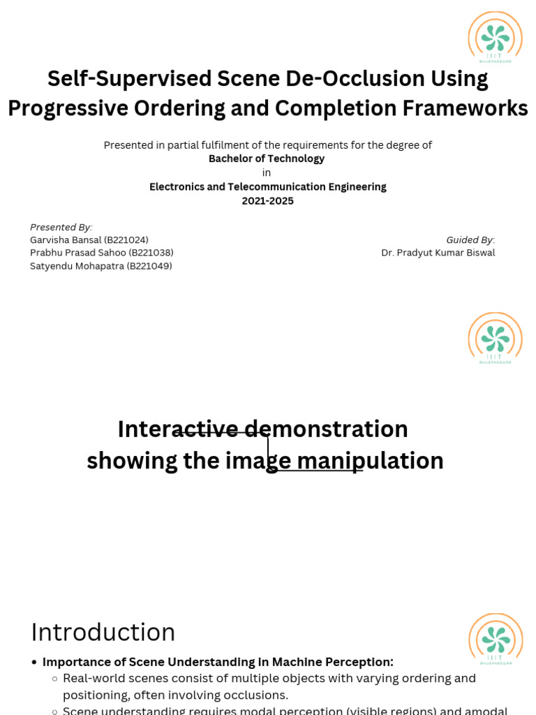 Self-Supervised Scene De-Occlusion Using Progressive Ordering and Completion Frameworks | PDF ...