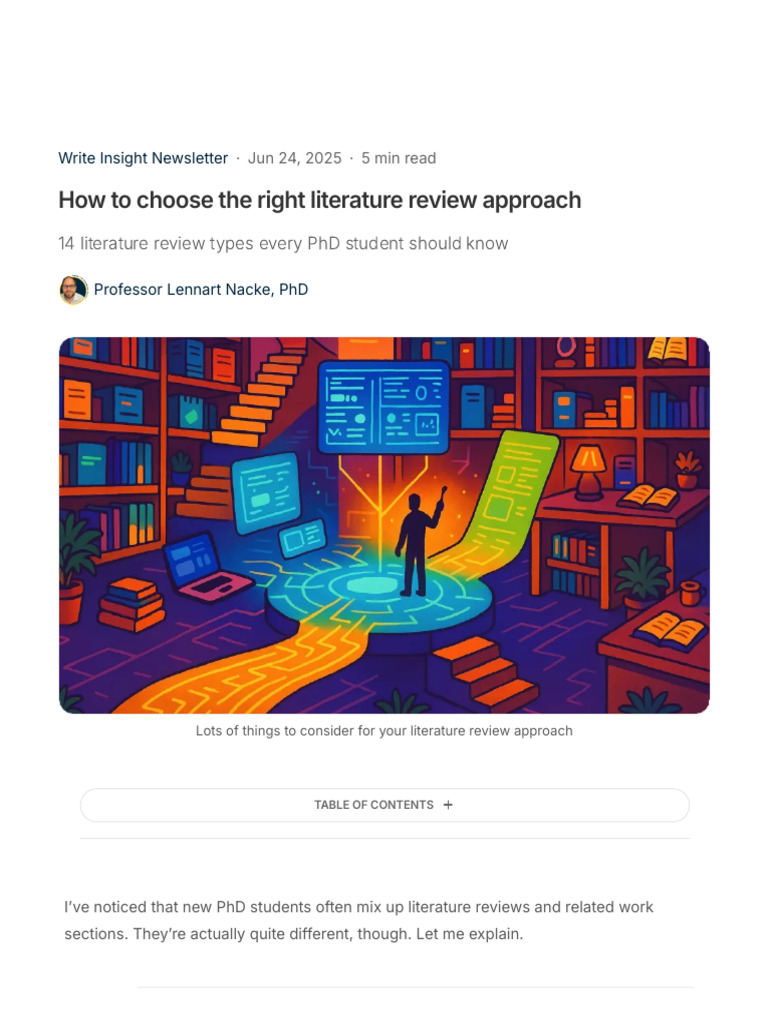 Choosing Literature Review Types | PDF | Systematic Review | Literature ...