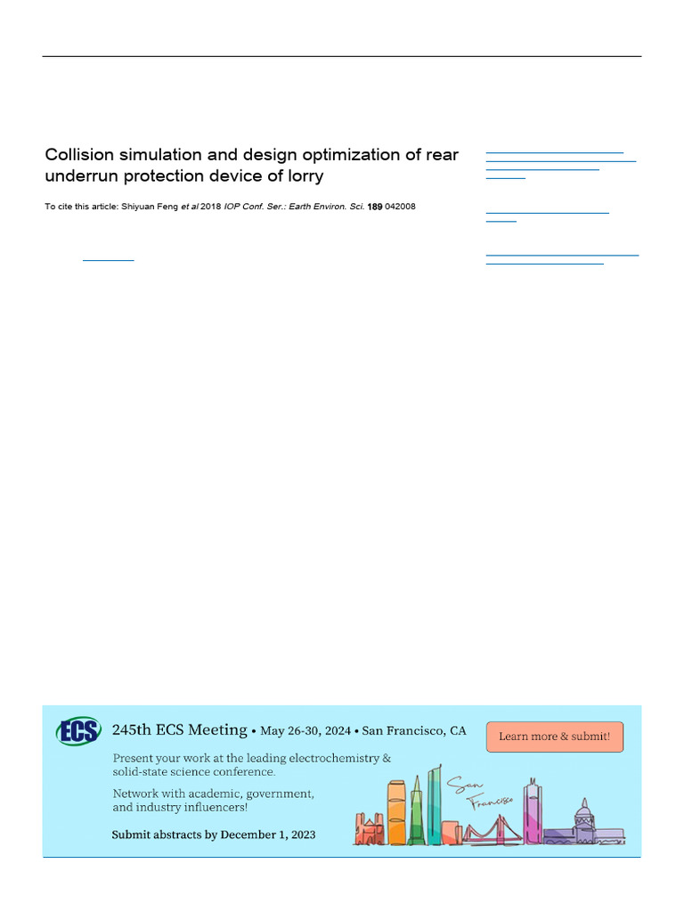 Collision Simulation and Design Optimization of RUPD | PDF | Traffic Collision | Truck