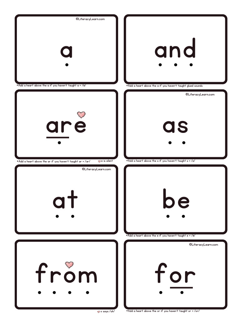 100 High Frequency Flashcards by Literacy Learn | PDF | Linguistics ...