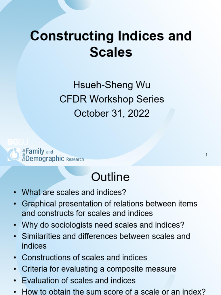 2022 Constructing Indices Scales | PDF | Validity (Statistics) | Quantitative Research