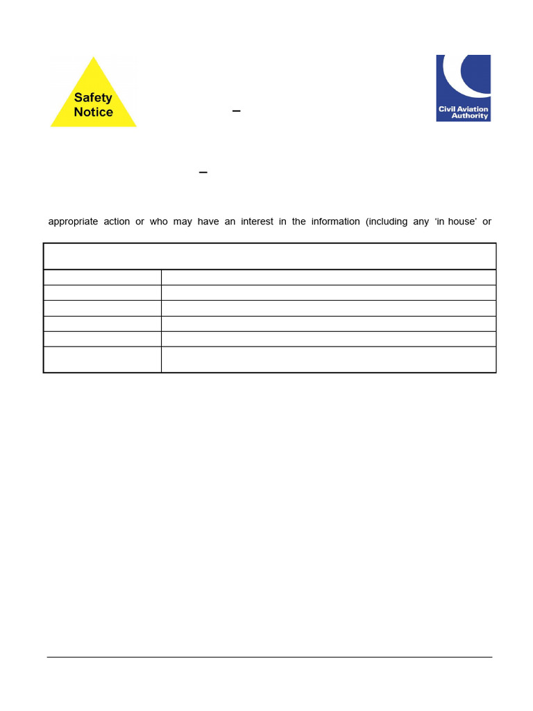 Safety Notice 2015005 V 2 | PDF | Transport | Aviation
