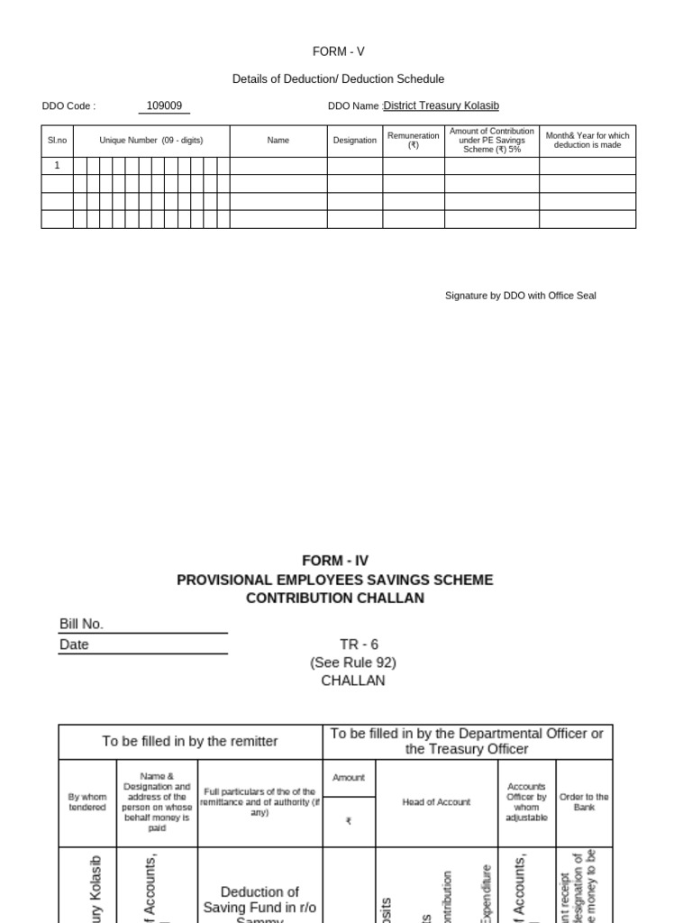 Pe TR 6 Form IV & v-1 | PDF | Government Finances | Payments