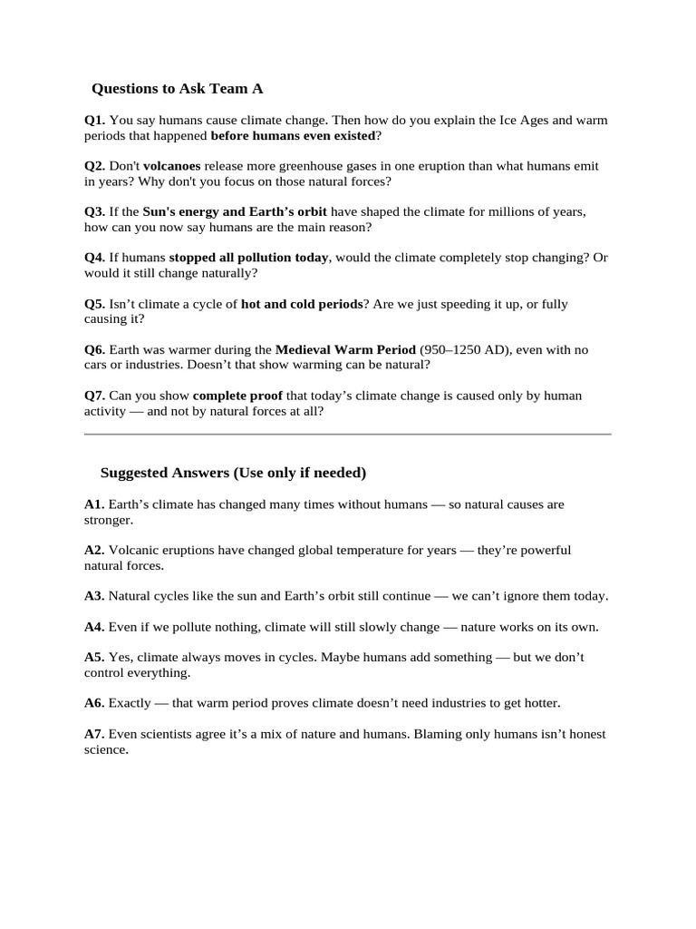 Questions To Ask Team A | PDF
