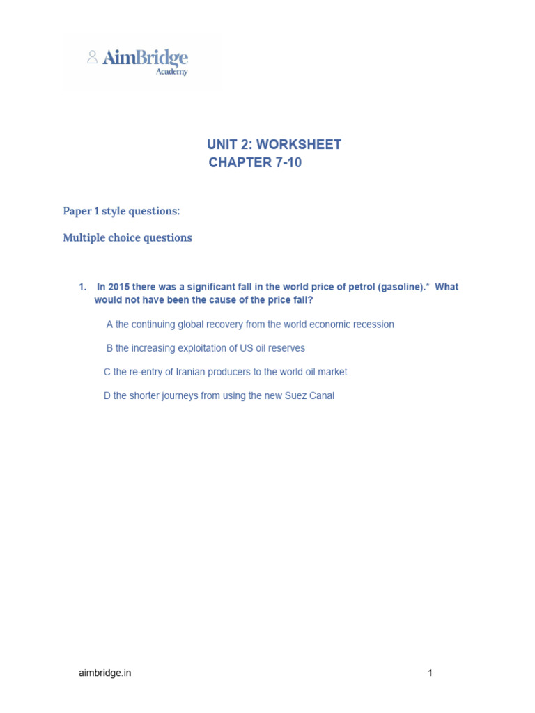 Chapter 7-10 Demand Supply Price Changes Ws | PDF | Supply And Demand | Economic Equilibrium