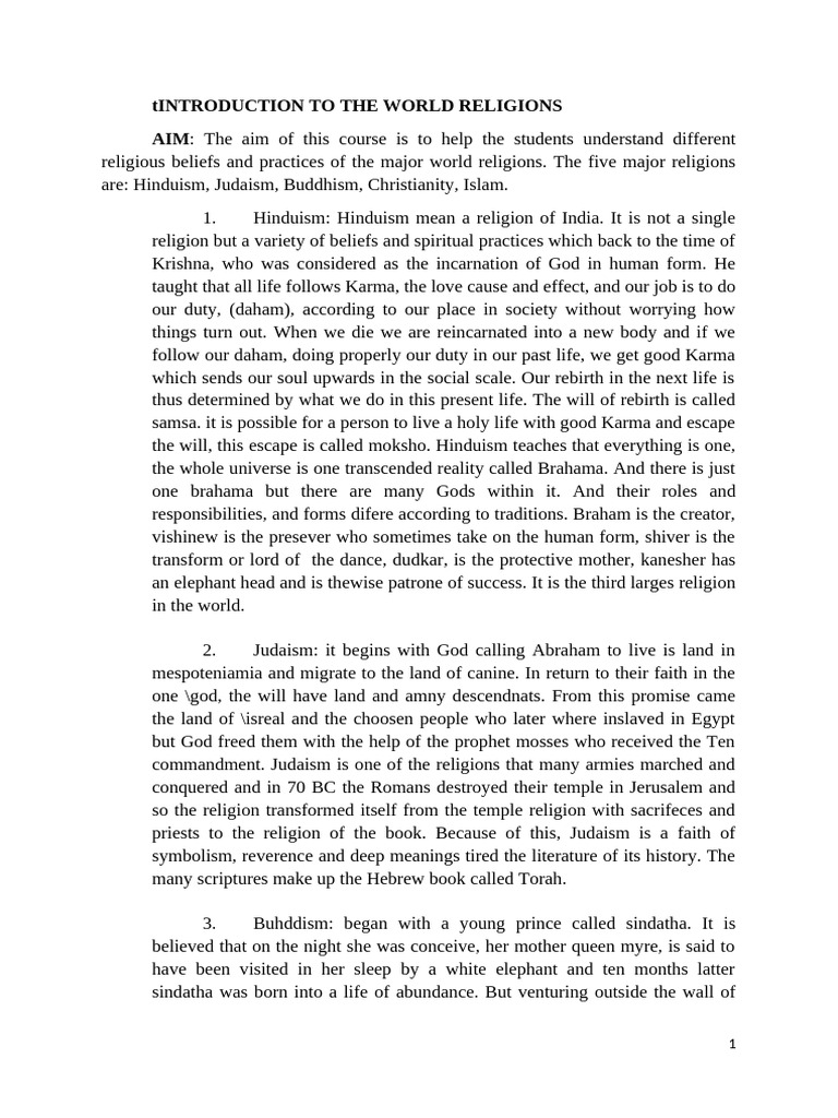 World Religion Notes... Super. | PDF | Reincarnation | God