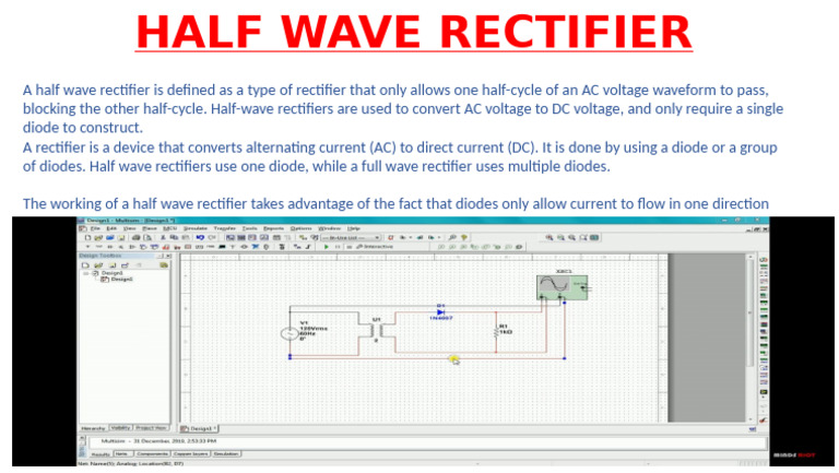 Half Wave Rectifier | PDF