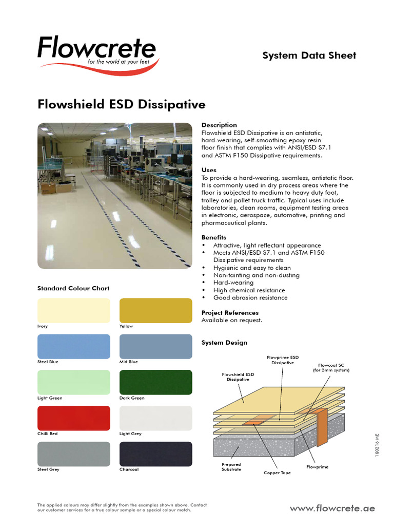 Flowshield ESD Dissipative Flooring Solutions | PDF | Materials ...