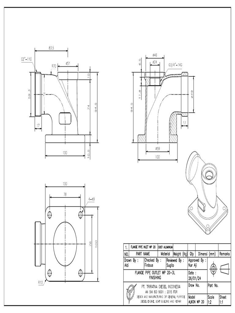 Flange Pipe Outlet WP 20-3l | PDF