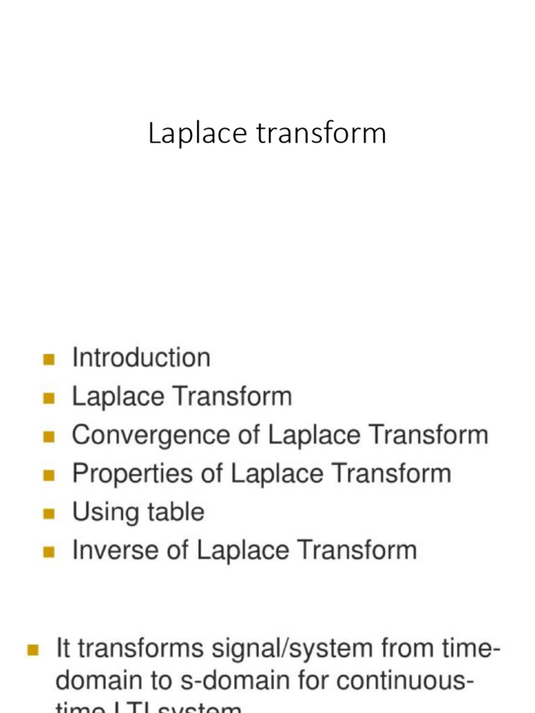 Lecture 7 - Laplace Transform | PDF