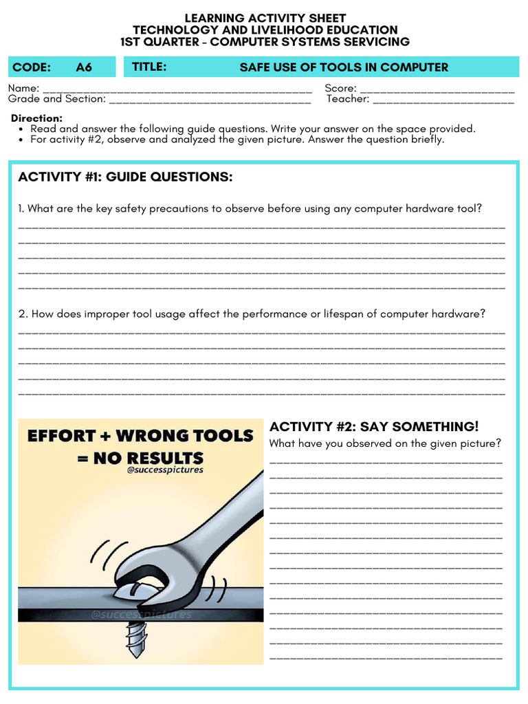 Safe Computer Tool Usage Guide | PDF | Computing