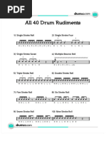 All 40 Drum Rudiments | PDF | Music Theory | Musical Techniques