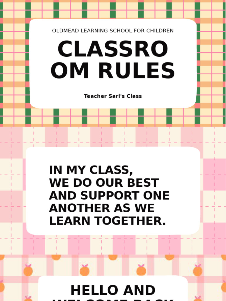 Colorful Kawaii Cute Playful Kindergarten Kids Education Clasroom Rules ...
