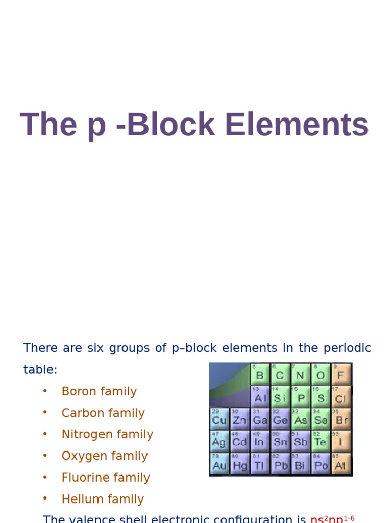 Overview of p-Block Elements in Chemistry | PDF | Aluminium | Chemistry