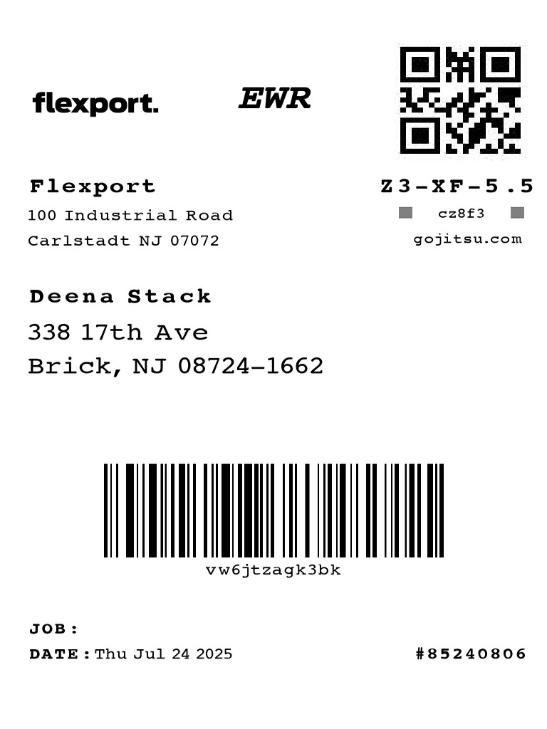 Order 85240806 Label | PDF