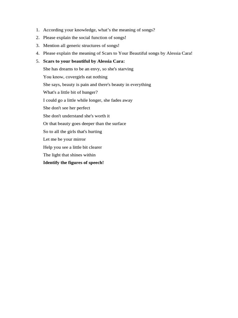 Song Lyric Assignment 2 | PDF