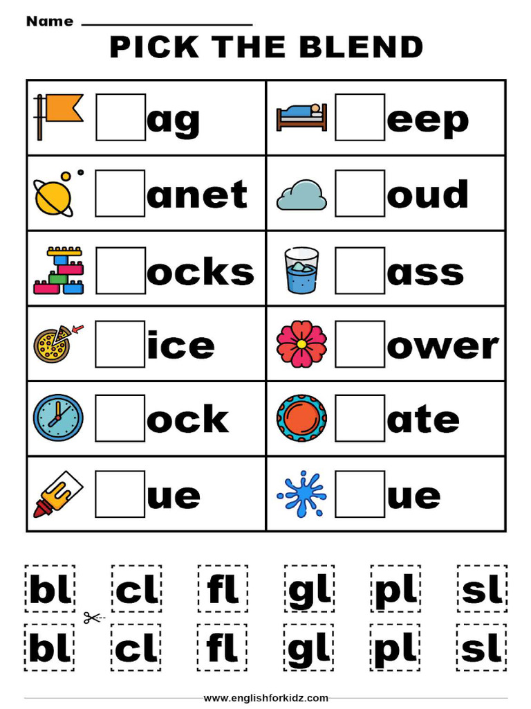 Blends Worksheet 1 | PDF