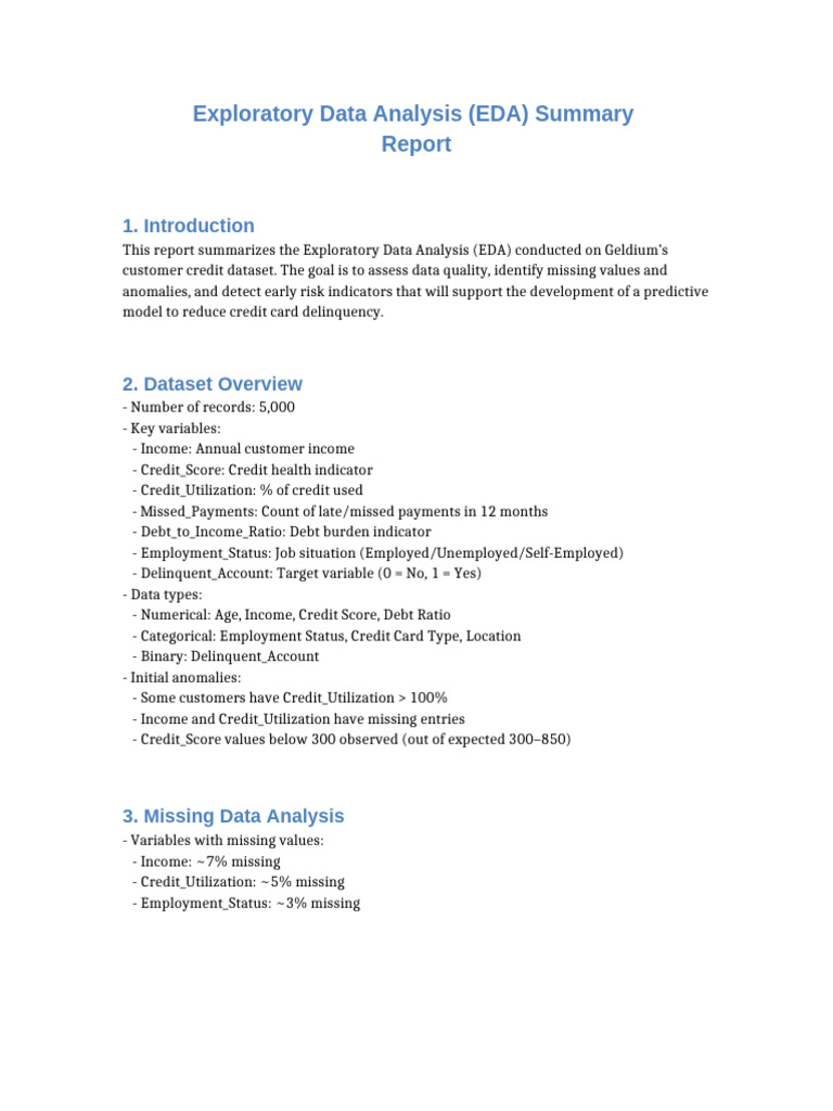 EDA SummaryReport Nivetha Final | PDF | Data Analysis | Credit Score