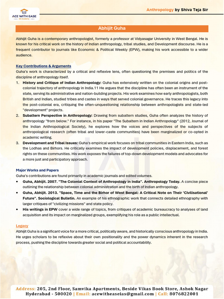 Abhijit Guha - Shiva Teja Sir-1 | PDF | Anthropology | Ethnography